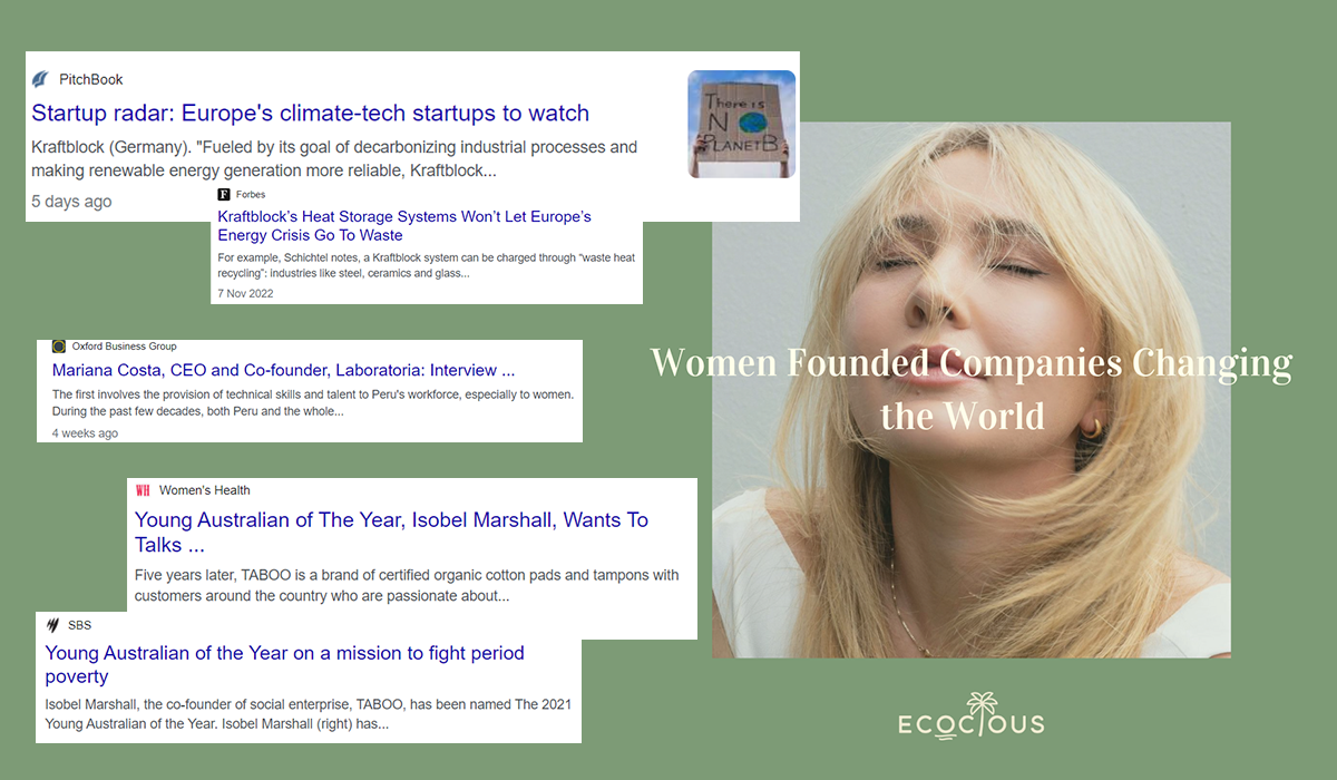 IWD: Women Founded Companies ACTUALLY changing the world. – ECOCIOUS